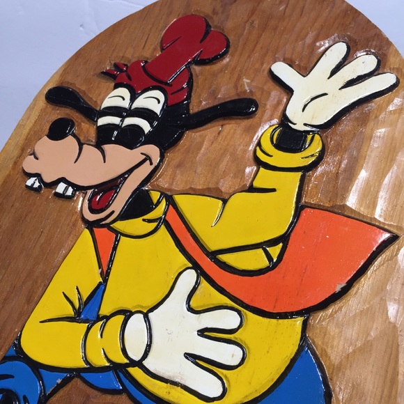 Disney | Wall Decor | Vintage Handcrafted Disney Goofy Wood Folk Art ...